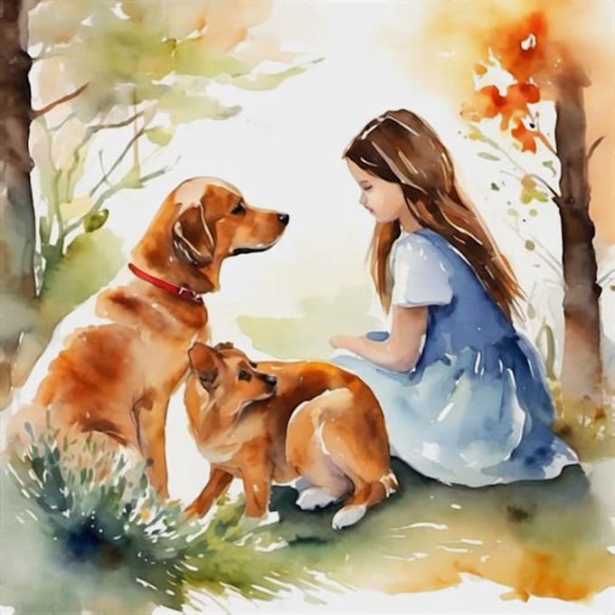 Create children story book illustration watercolor by Ksmithmarion | Fiverr