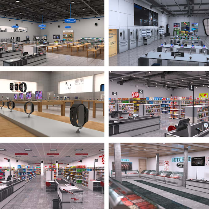 Design and render your 3d retail store, shops interior by George_hector ...