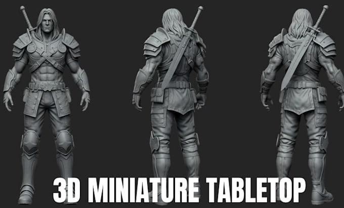 Create 3d miniature tabletop 3d miniature 3d sculpting for 3d printing ...