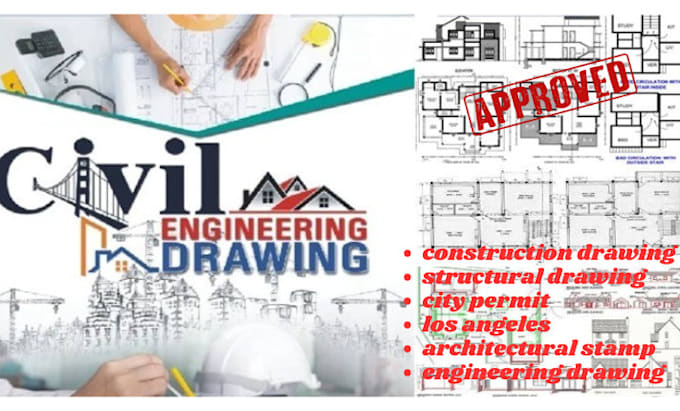 Review stamp architecture drawing, engineering drawing for permit in ...
