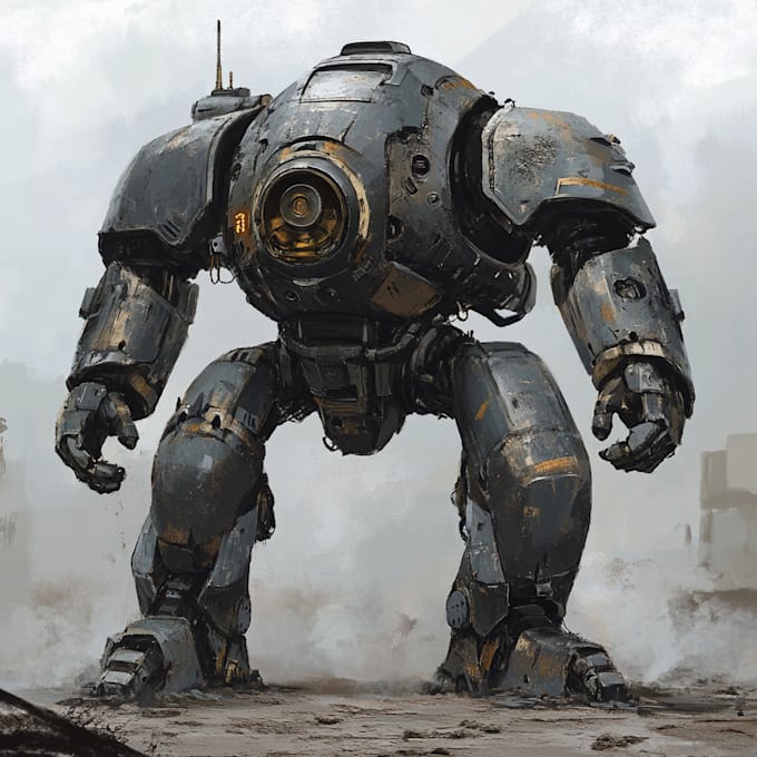 Create a futuristic mecha robots and pilots cyberpunk concept art by ...
