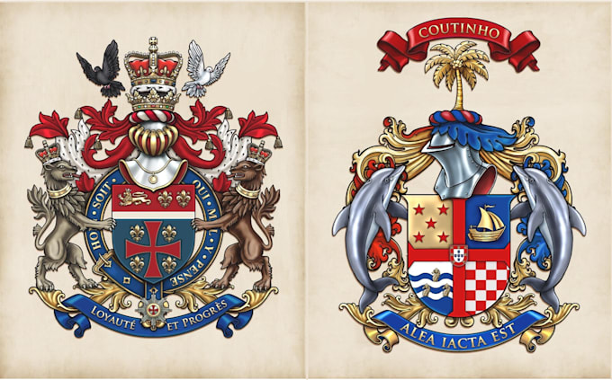 Design luxury vintage heraldic, family crest, coat of arms logo by ...