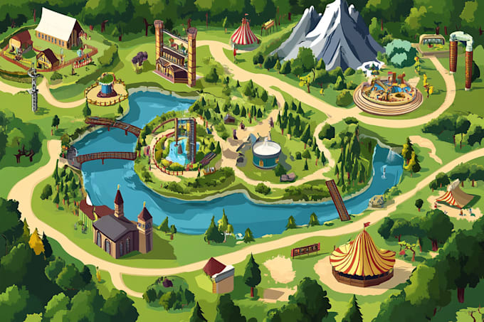 Draw beautiful map in vector illustration by Adonisouw | Fiverr