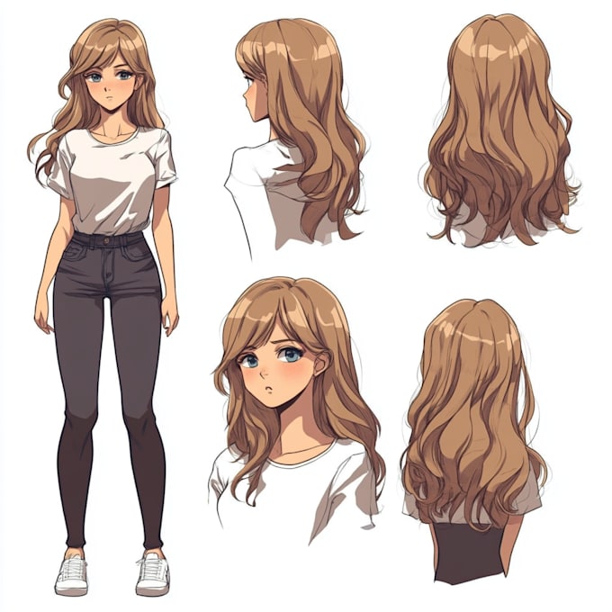 Draw anime character sheet, oc, furry fursona, creature by Skinner43 ...