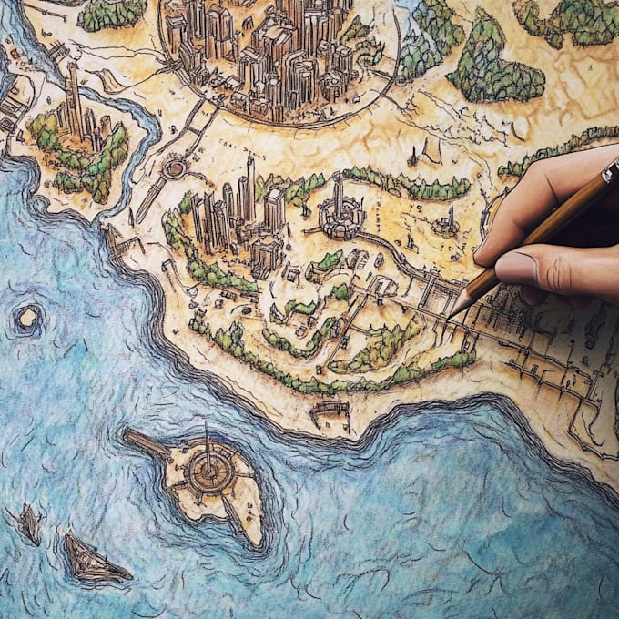 Draw custom fantasy map illustrations and games, world battle maps by ...