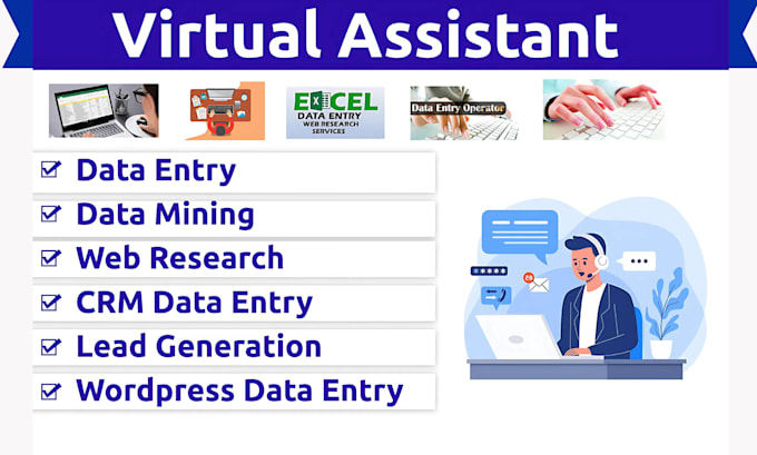 Be your reliable virtual assistant for data entry, typesetting, good ...