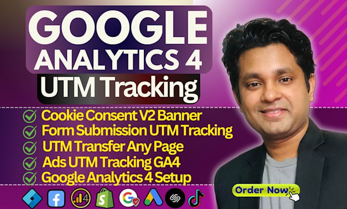 Fix, setup, ga4 tracking utm, cookie consent v2, acuity, microsoft clarity gtm by Shourov045 ...