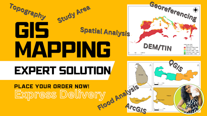 Gis mapping and geospatial analysis using qgis and arcgis by Dilki_senevi | Fiverr