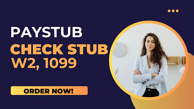 Do paystub, check stub, pay stubs, w2 and 1099 by Hasnaatbaig38 | Fiverr