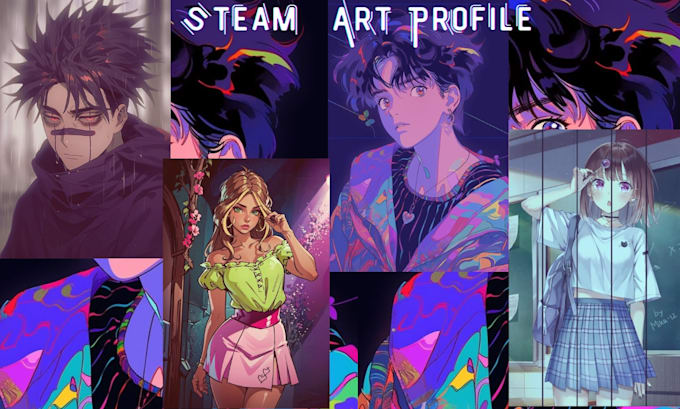 Draw animated anime steam profile artwork, anime showcase, steam ...