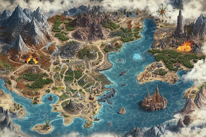 Draw a professional fantasy map for you by Purcutton | Fiverr