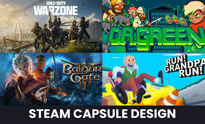 Create concept art steam capsule for steam game illustrate capsules in ...