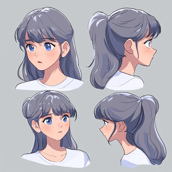 Draw anime character sheet reference design for your avatar by Upnelur ...