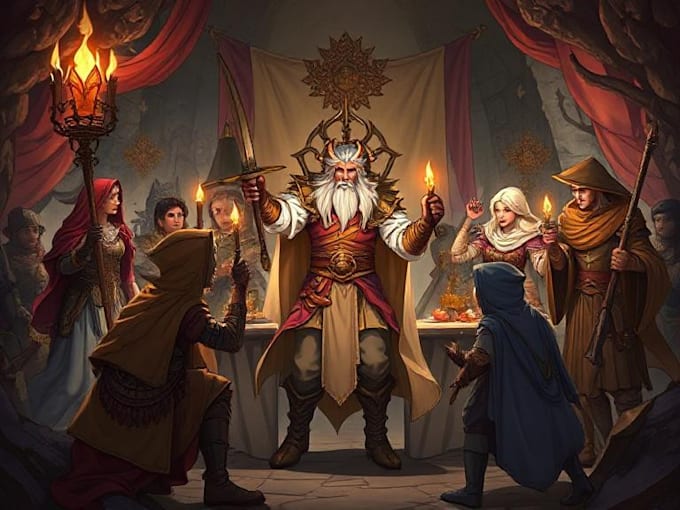 Design dnd art, character fantasy illustration for dnd party by ...