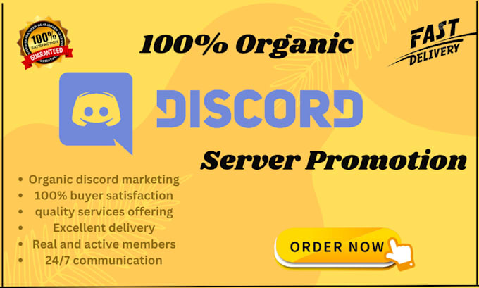 Do organic discord server promotion , discord server promotion ...