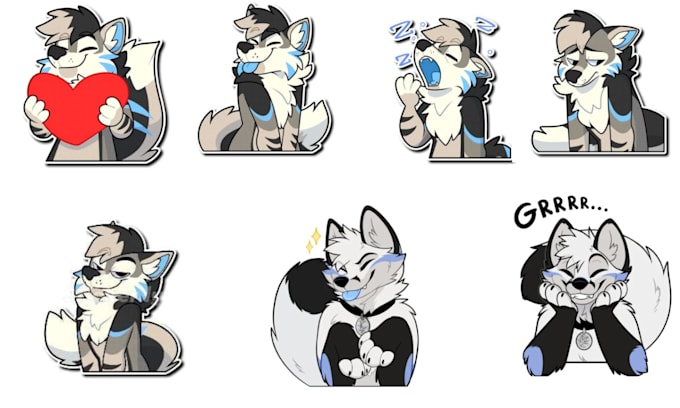 Create a furry telegram sticker, animated sticker by Ameejason | Fiverr