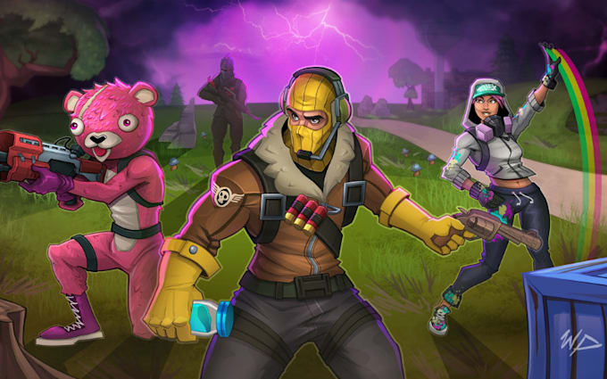 Draw fortnite game character design illustration popping visuals in any ...