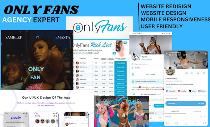 Design only fans agency website, onlyfans modeling website, managing ...