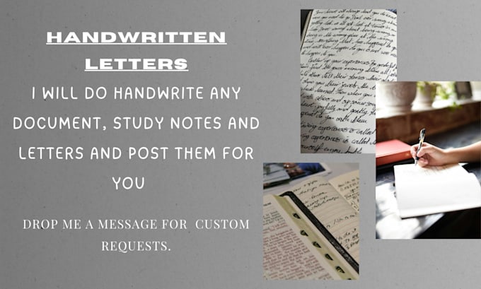 Do handwrite any document, study notes and letters and post them for ...