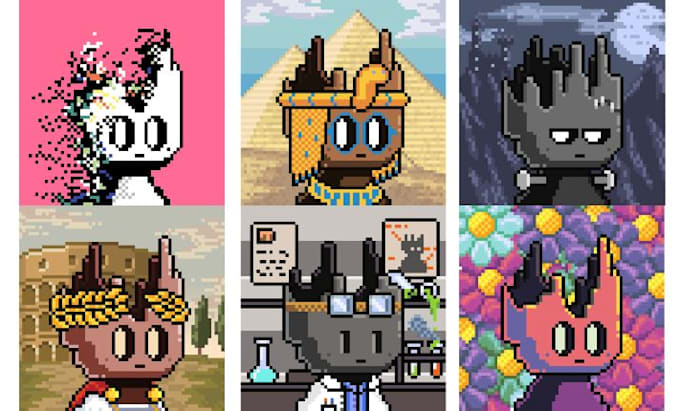 Create you an entire custom pixel art nft collection by Hijonathandodd | Fiverr