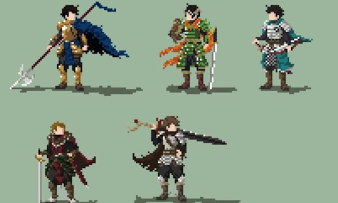 Create pixel art animation sprite sheet game character game object by ...