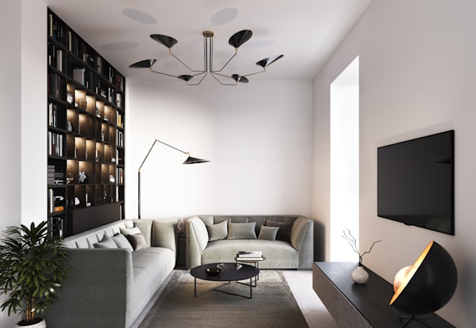 Render cinema 4d interior design,house gym,game room,living room ...