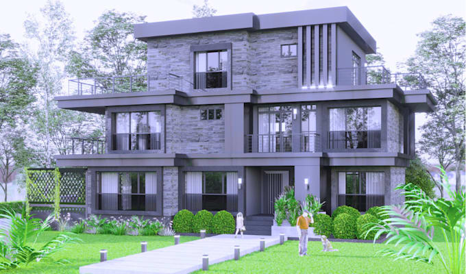 Create garden design farm house floor plan landscape 3d interior and ...