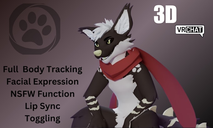 Create 3d furry model, 3d model, animaze, vrchat avatar, fursona, furry avatar by Lysander_orion ...