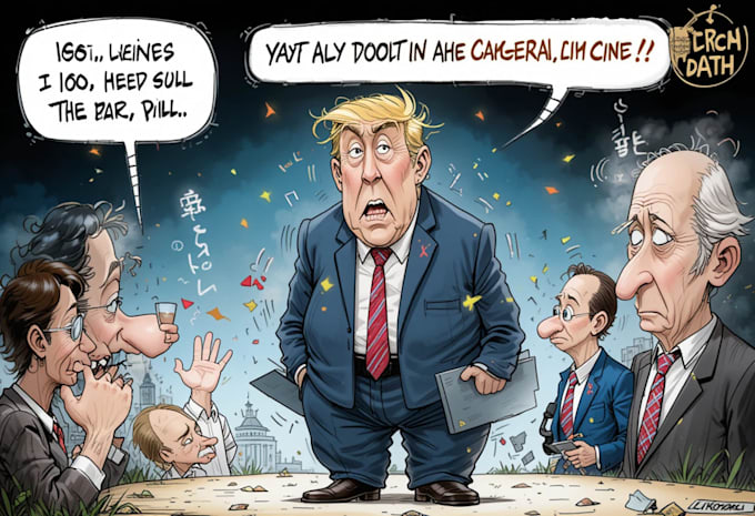 Create a funny political cartoon for you by Aleighwson | Fiverr