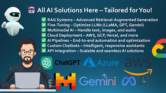 Build custom ai models rag systems and fullstack apps by Ravi_bh55 | Fiverr