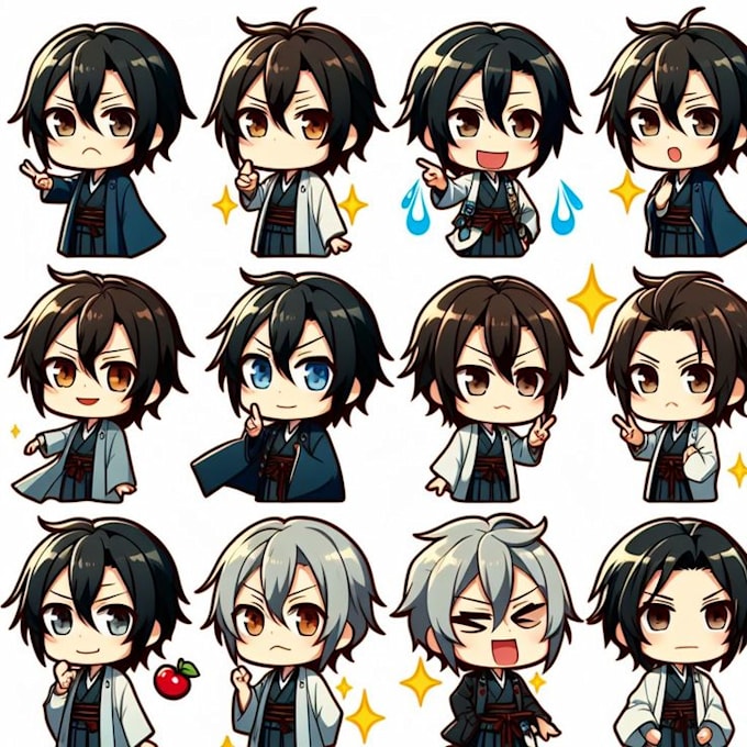 Draw chibi emotes sub badges animated emote for twitch, discord, vtuber ...