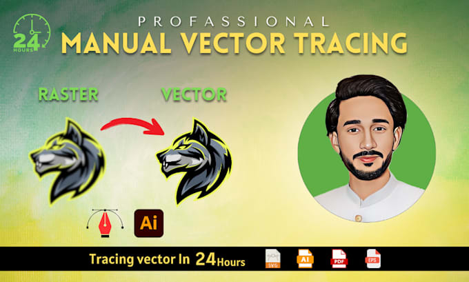 Manually vector trace your logo in adobe illustrator, asap by Abdulrehman2023 | Fiverr