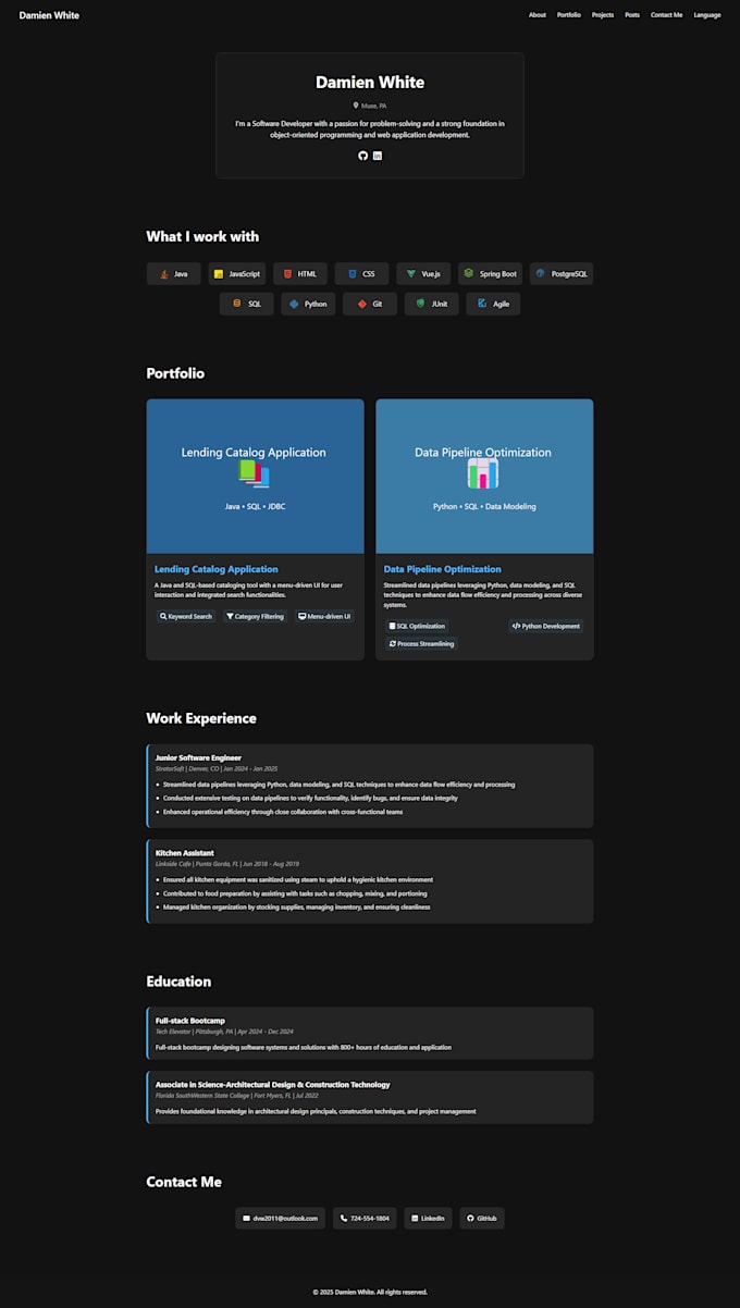 Design a landing page using html, css, and javascript by Damien_white21 | Fiverr