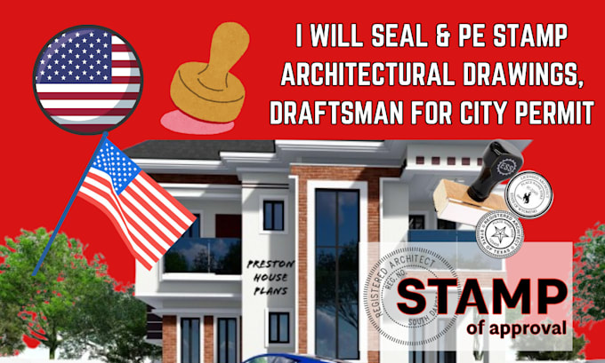 Pe stamp architectural drawing mep plumbing plan landscape design for usa permit by Architect ...