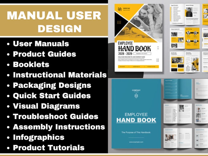Design user manuals, booklets instructional materials product guides ...