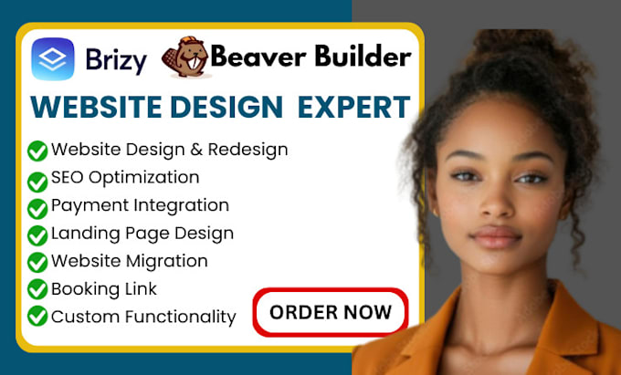 Be your beaver builder website design redesign and customize brizy website by Florence_dezign ...