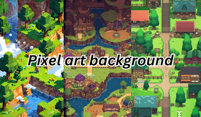 Create high detailed pixel art background scene environment pixel art ...