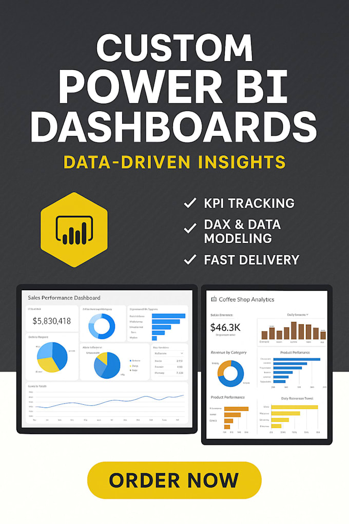 Build dynamic power bi dashboards with sql and dax by Aniswell | Fiverr