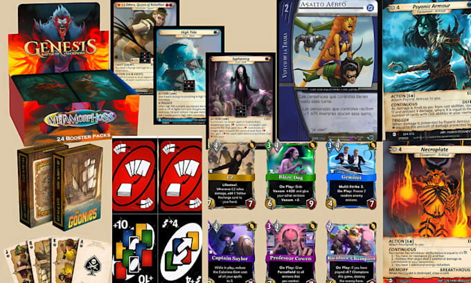 Custom card game design playing card game tcg trading card game art ...