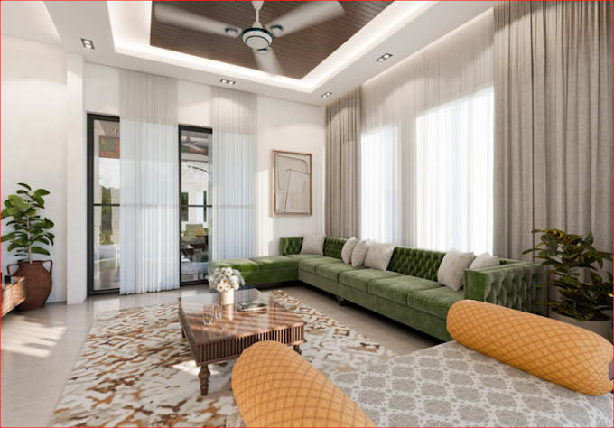 Remodel 3d mid century apartment,modern furniture,revit interior layout ...