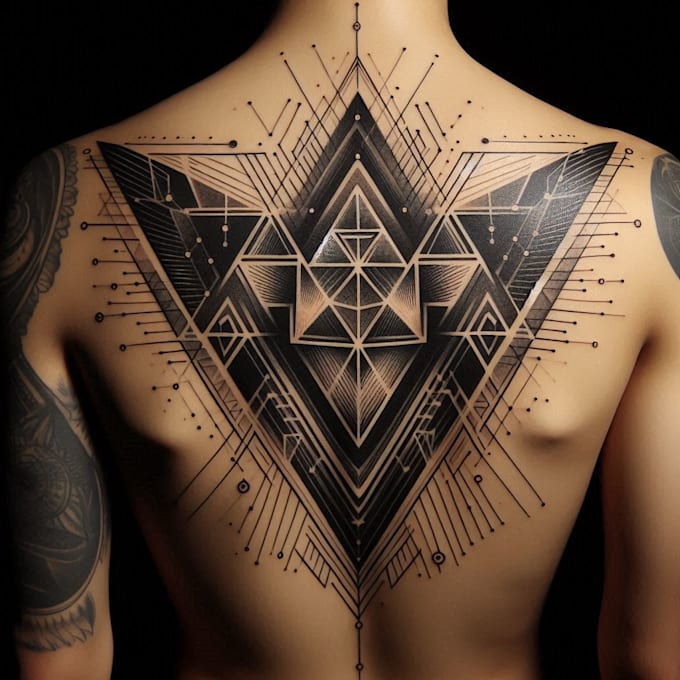 Draw a geometric fine line graphic tattoo design by Feleyrince | Fiverr