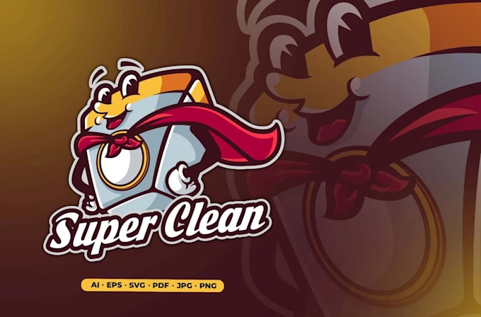 Create clean mascot laundry logo by Rubesse | Fiverr