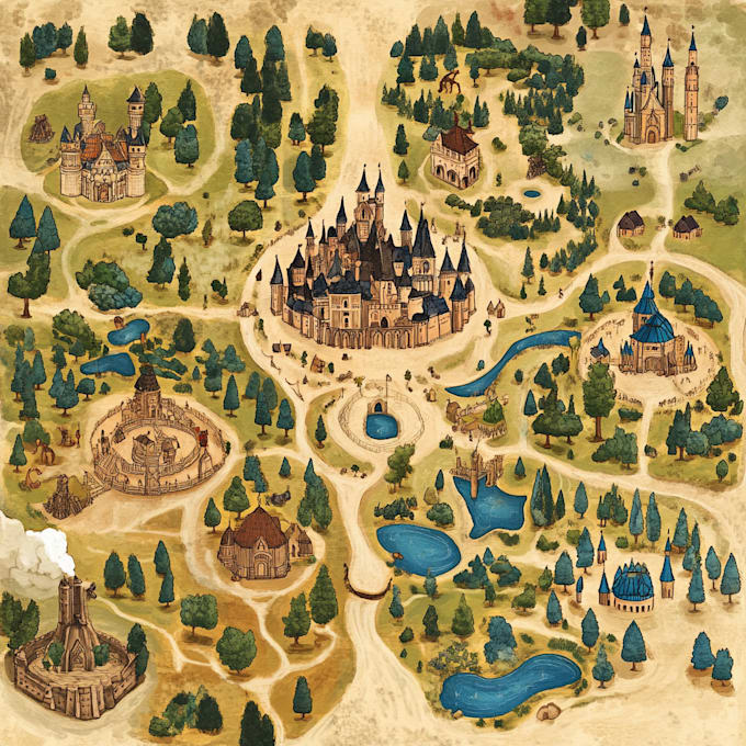 Draw 3d isometric event map vector festival maps illustrations, gis ...