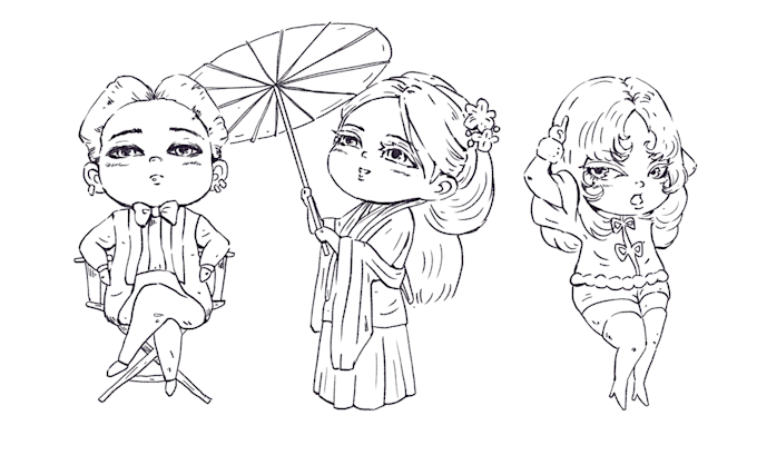Draw very cute chibi line art by Charlieart07 | Fiverr