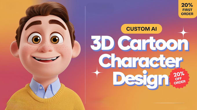 Design a custom 3d pixar style ai cartoon character avatar by ...