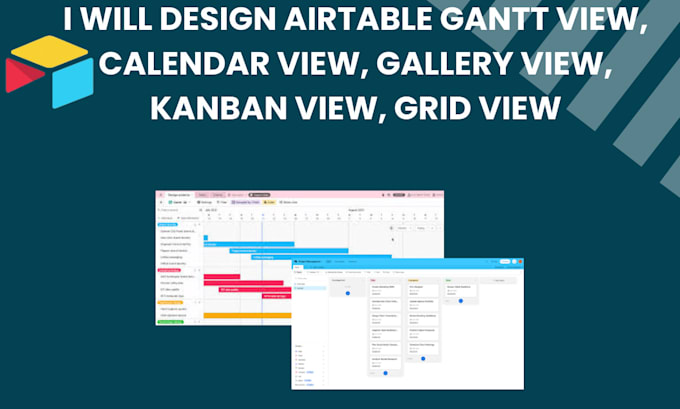Design airtable gantt view, calendar view, gallery view, kanban view, grid view by Favecrm | Fiverr