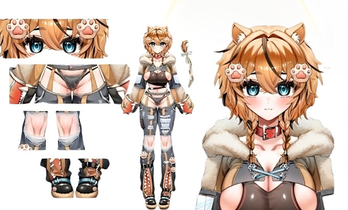 Draw and rig live2d vtuber model 2d vtuber avatar for vtube studio live 2d model by Hemjay_vtube ...