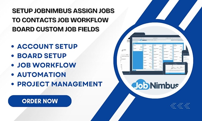 Setup jobnimbus assign jobs to contacts job workflow board custom job fields by Louis_crm | Fiverr