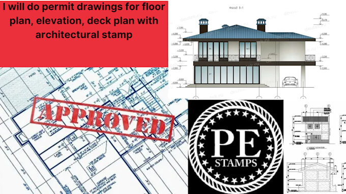 Do permit drawings for floor plan, elevation, deck plan with ...