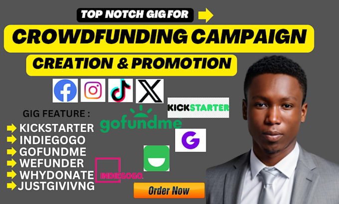 Do crowdfunding campaign creation promotion on kickstarter indiegogo gofundme by Samson_fundlab ...